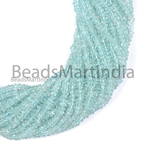 Aquamarine Plain Button Shape Beads Button Shape Beads | Etsy