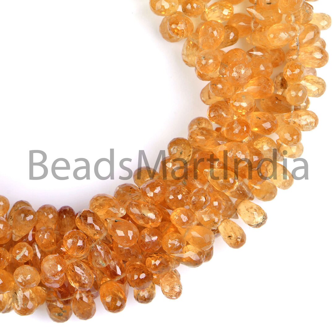 Natural Imperial Topaz Faceted Drop Beads, 4x7-5x8 MM Imperial Topaz ...