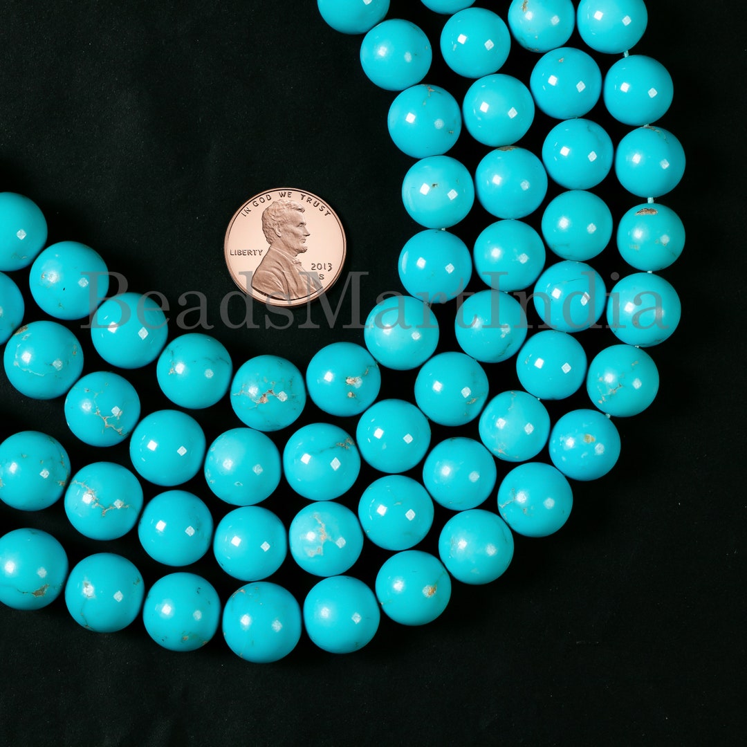 IGI Certified Sleeping Beauty Turquoise Beads, Natural Blue Turquoise ...