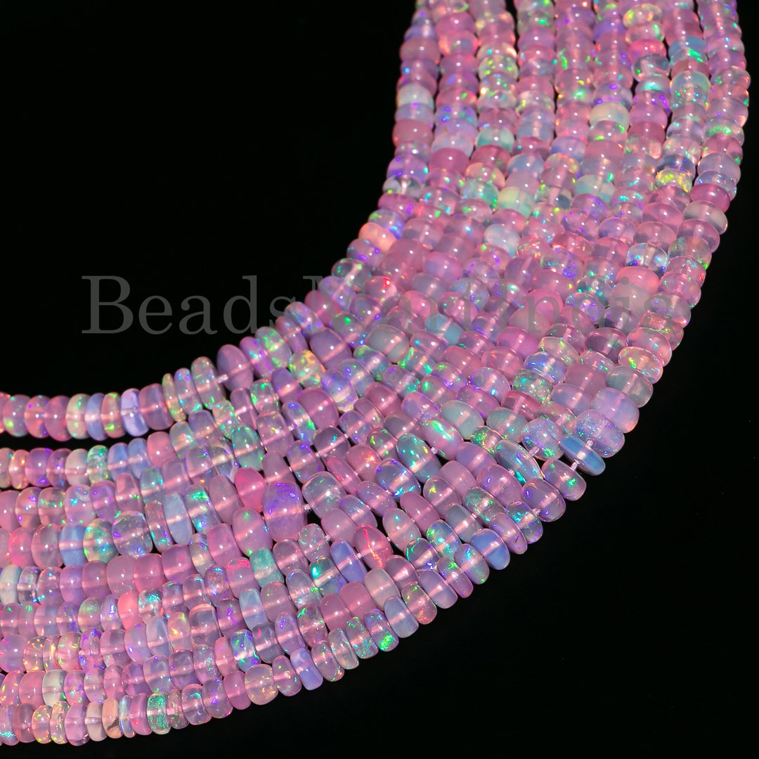 Pink Ethiopian Opal Beads, Pink Opal Beads, 3-5 Mm Pink Opal Smooth Beads, Pink Ethiopian Opal ...