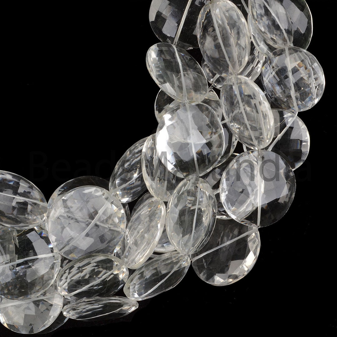Crystal Faceted Coins Shape Natural Beads, Crystal Beads, Faceted ...
