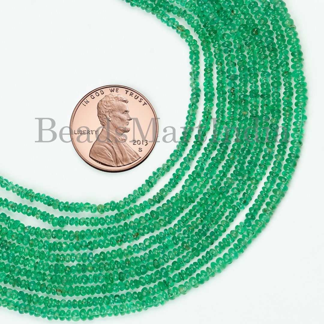 1,75-2,25 mm Smaragd Perlen, Smaragd Glatte Perlen, Smaragd Rondell ...