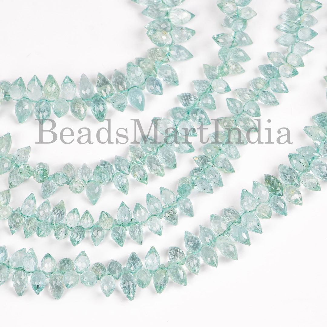3.5X7-4X8MM Aquamarine Faceted Loi Shape Beads, Aquamarine Faceted ...