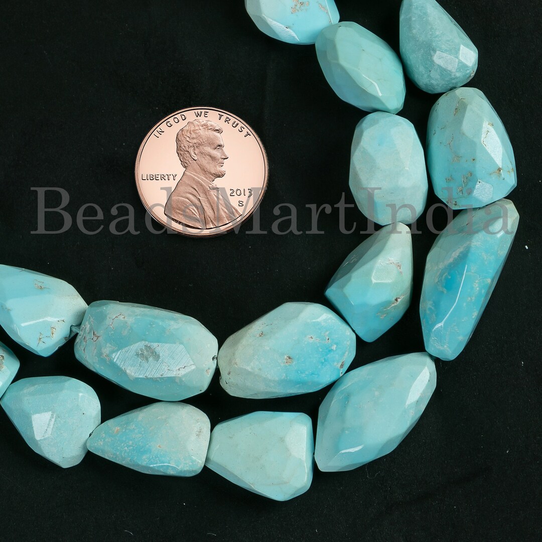 Sleeping Beauty Turquoise Nuggets, Genuine Turquoise Gemstone Beads ...