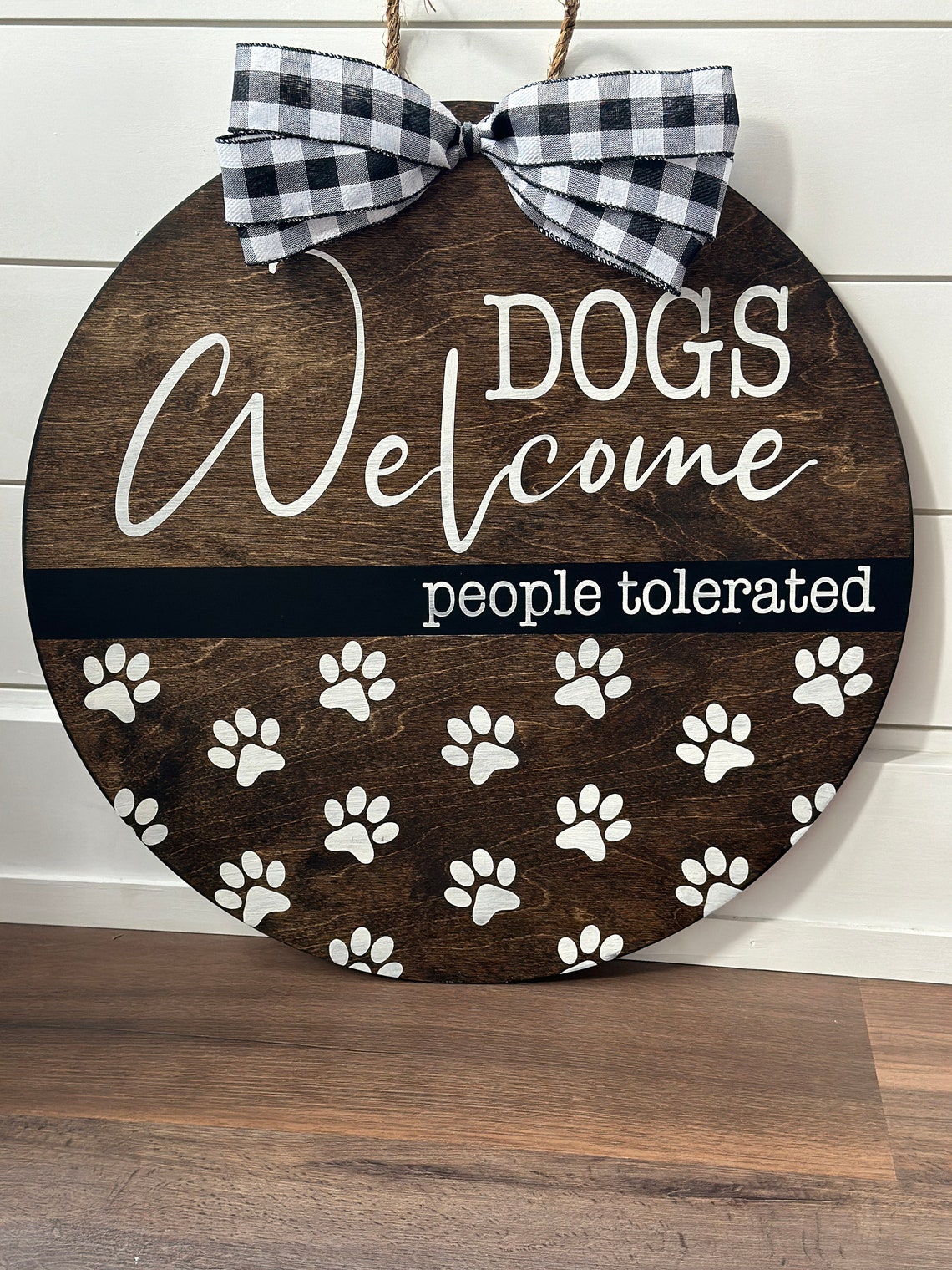 Welcome Door Sign Wood Wreath Dog Themed - Etsy