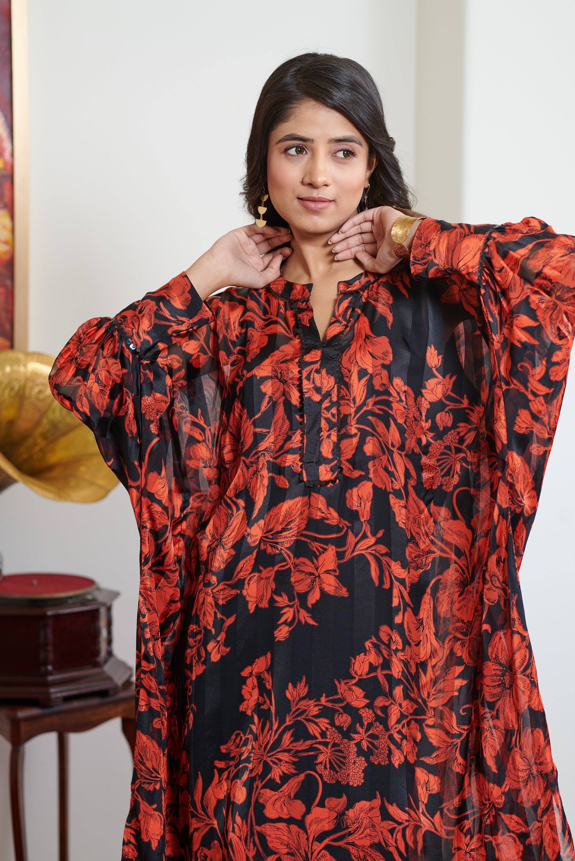 Cord Set, Imported Georgette, and Silk Striped Floral Co-ord Set, Flowy ...