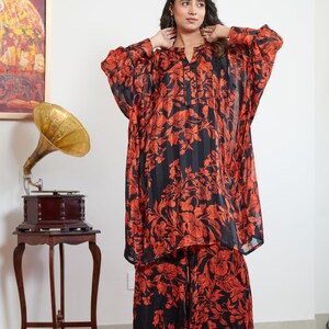 Cord Set, Imported Georgette, and Silk Striped Floral Co-ord Set, Flowy ...