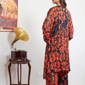 Cord Set, Imported Georgette, and Silk Striped Floral Co-ord Set, Flowy ...