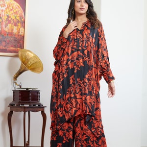 Cord Set, Imported Georgette, and Silk Striped Floral Co-ord Set, Flowy ...