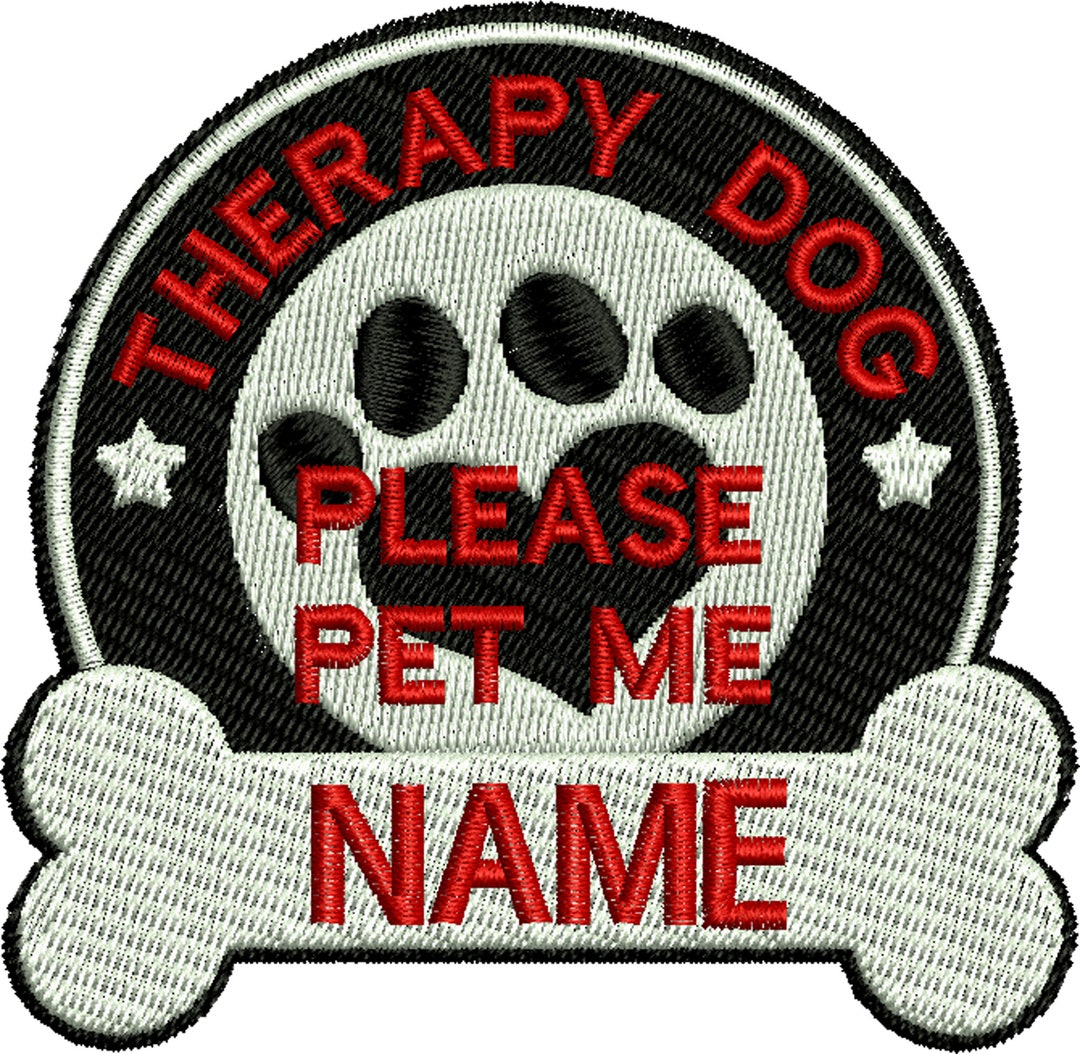 Therapy Dog /please Pet Me/custom Embroidered Patch - Etsy