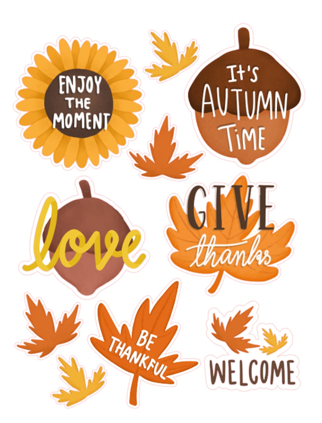 Autumn Vinyl Sticker Sheet 10 Stickers - Etsy