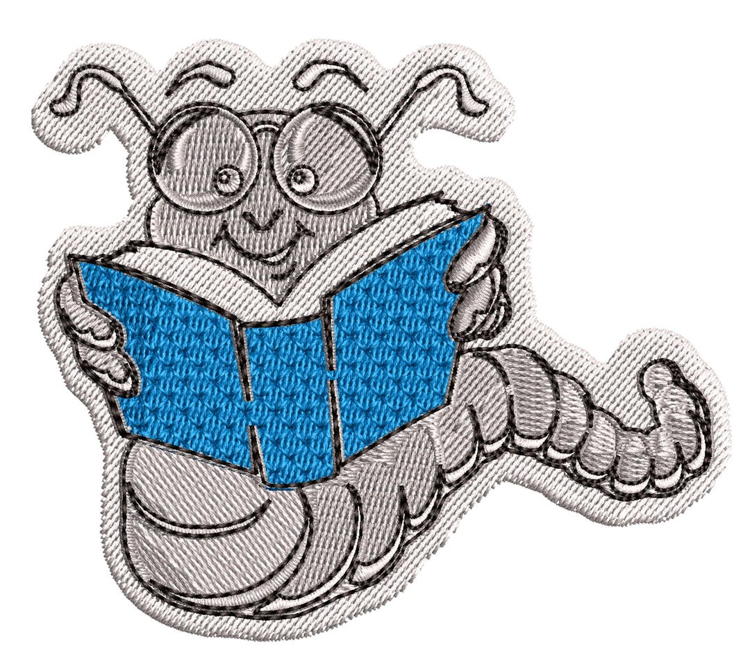 Bookworm for Kid's Wear/embroidered Patch - Etsy