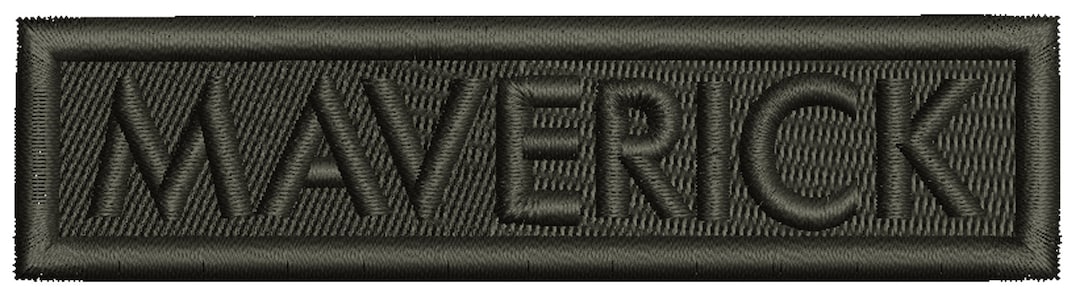 Maverick Tone on Tone Embroidered Patch - Etsy