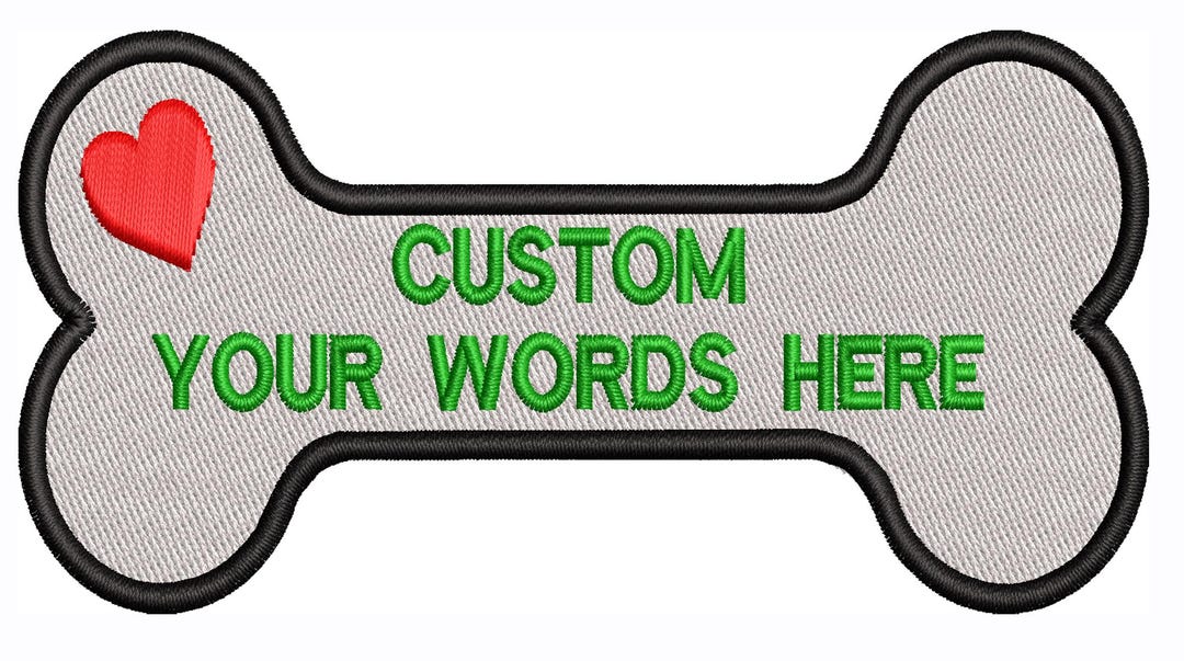 Dog Bone Custom Embroidered Patch - Etsy