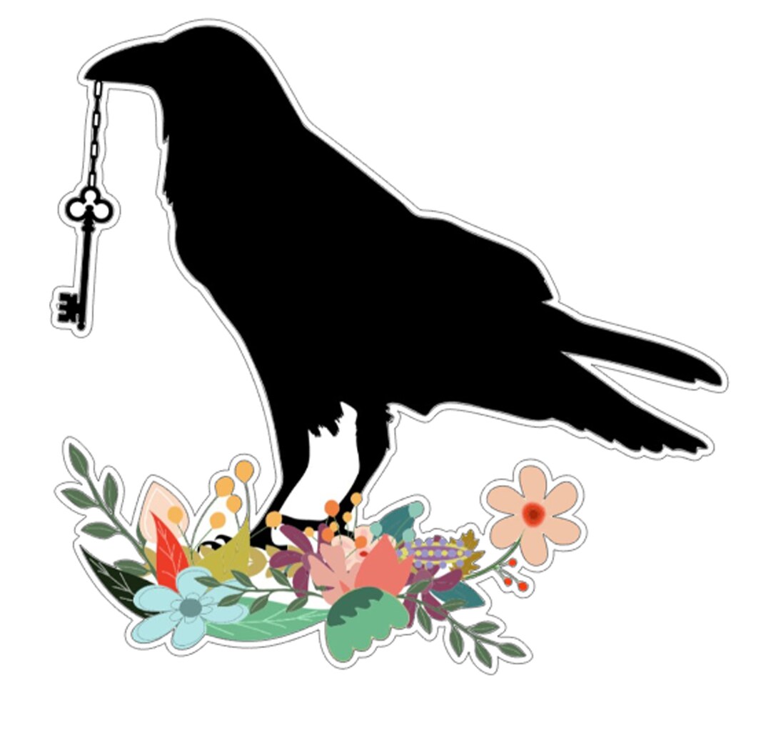 Black Raven2 Vinyl Sticker - Etsy