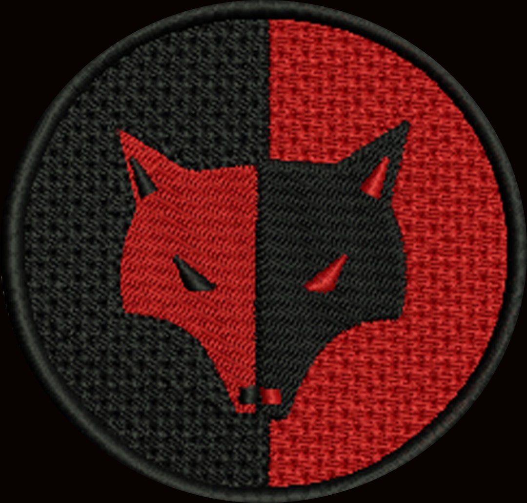 Red/black Wolf Symbol Embroidered Patch - Etsy