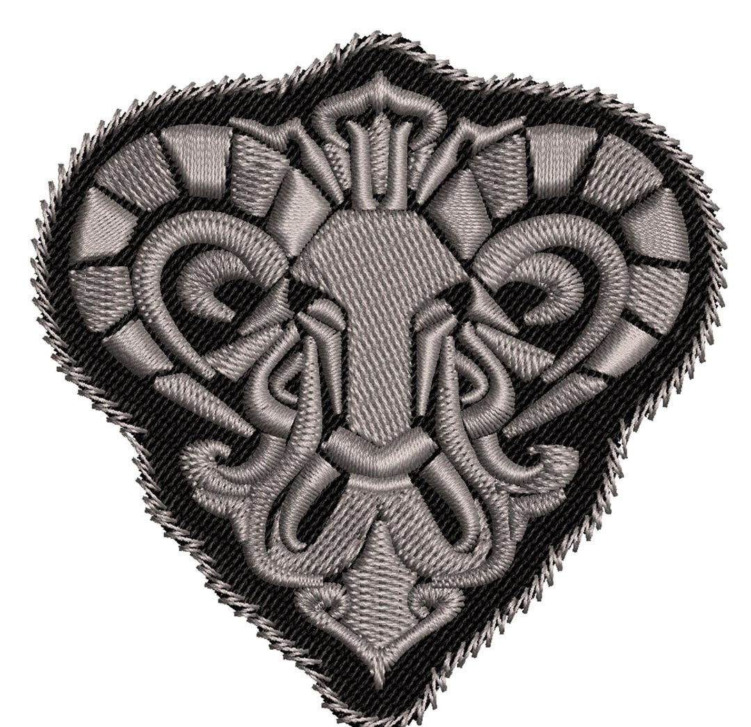 Black/grey/tonal Aries Zodiac Embroidered Patch - Etsy
