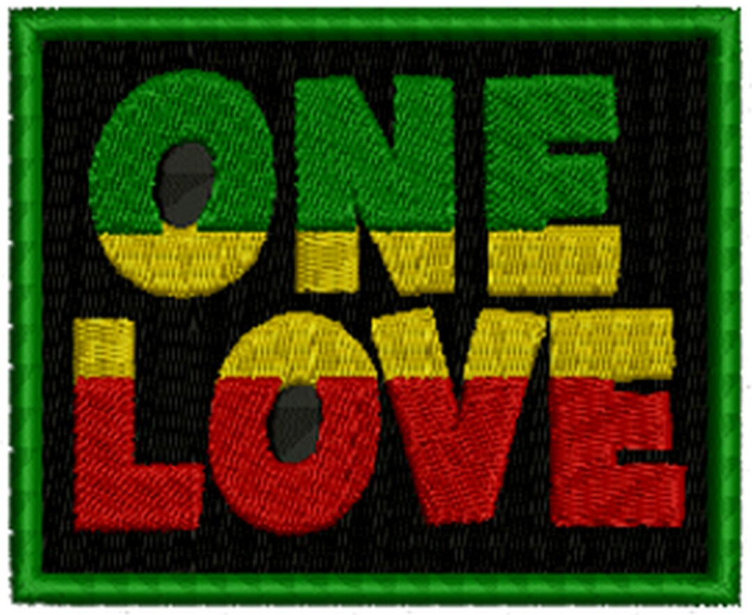 Rasta One Love Embroidered Patch - Etsy
