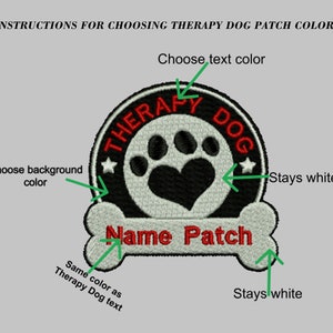 Therapy Dog Custom Embroidered Patch - Etsy