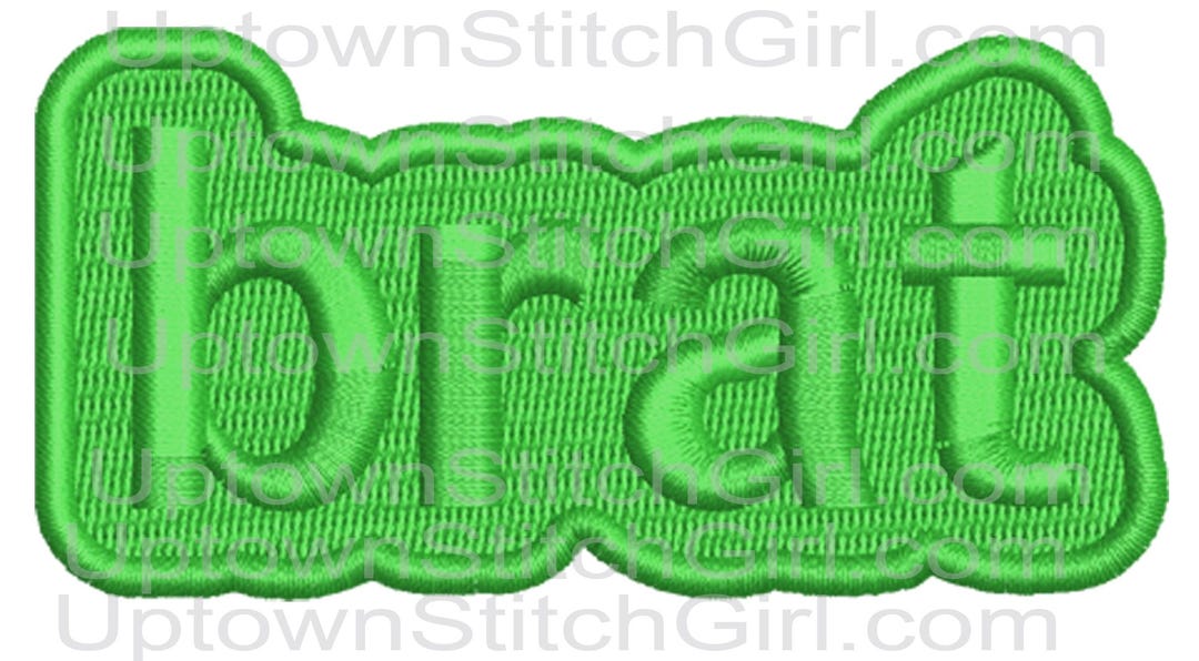 Brat Embroidered Patch/tone on Tone/ Download - Etsy
