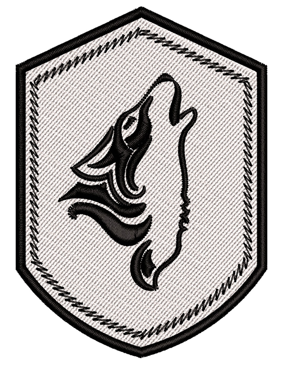 Black/white Howling Wolf Embroidered Patch - Etsy