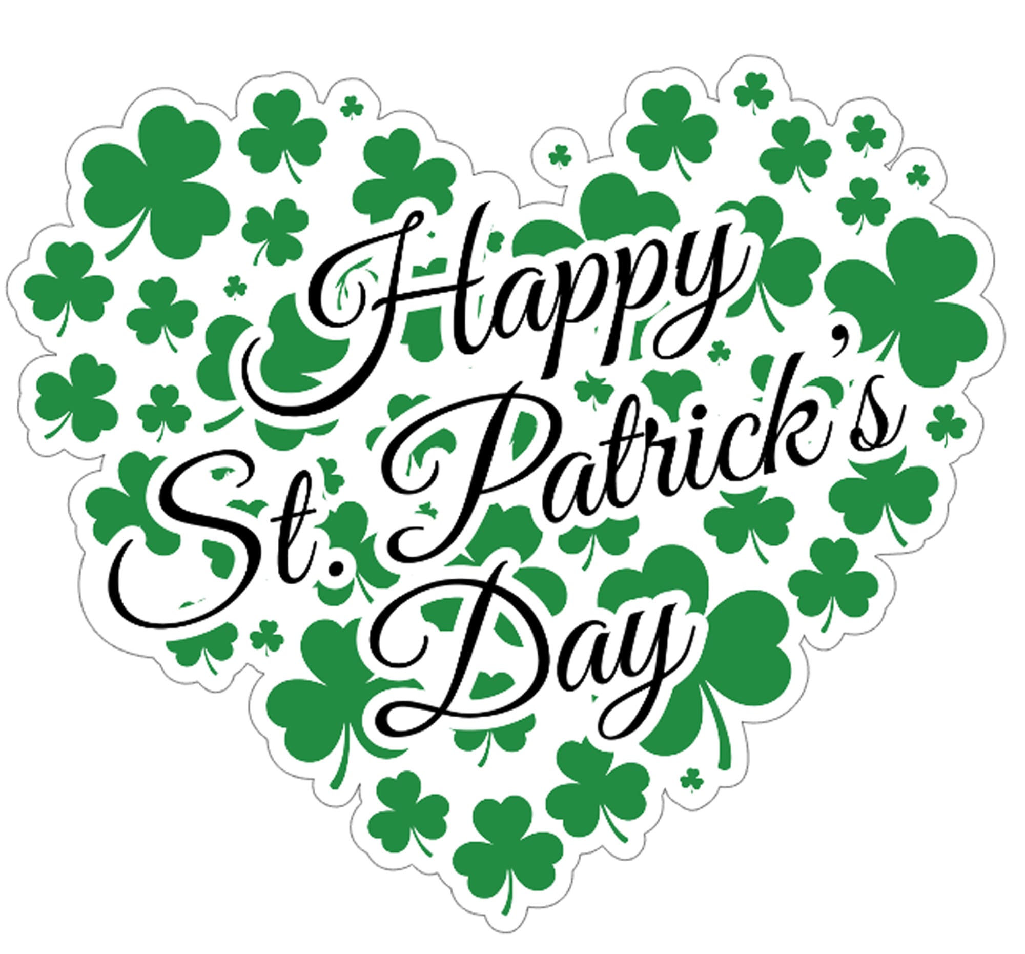 St. Patrick's Day Heart Vinyl Sticker - Etsy