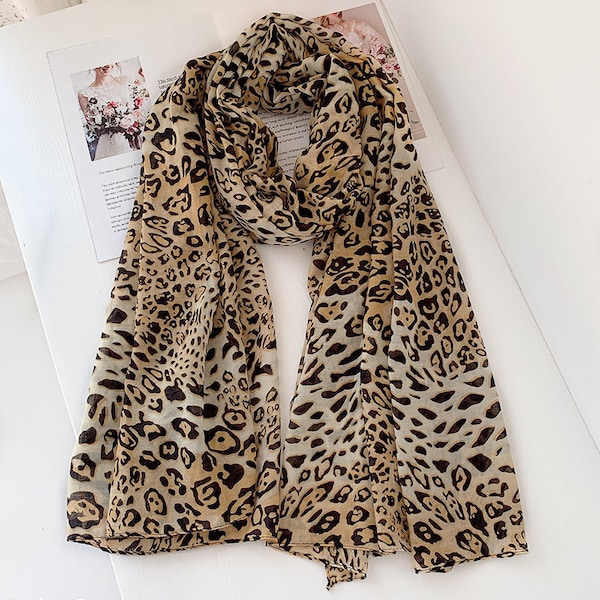 Leopard Print Scarf - Etsy