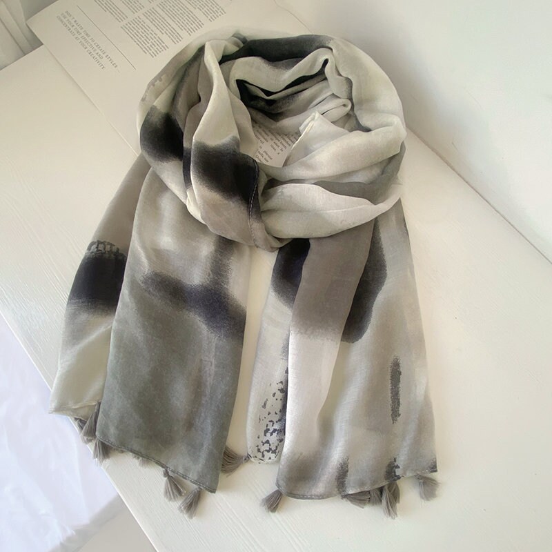 Grey Scarf - Etsy