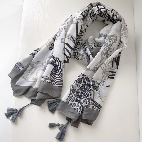 Elephant Print Scarf - Etsy