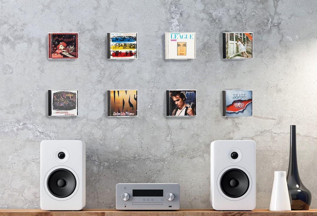 Vinylrax CD Display Brackets - Wall Mount Compact Disk Covers (clear ...