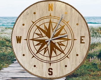 Compass Clock Decor - Etsy