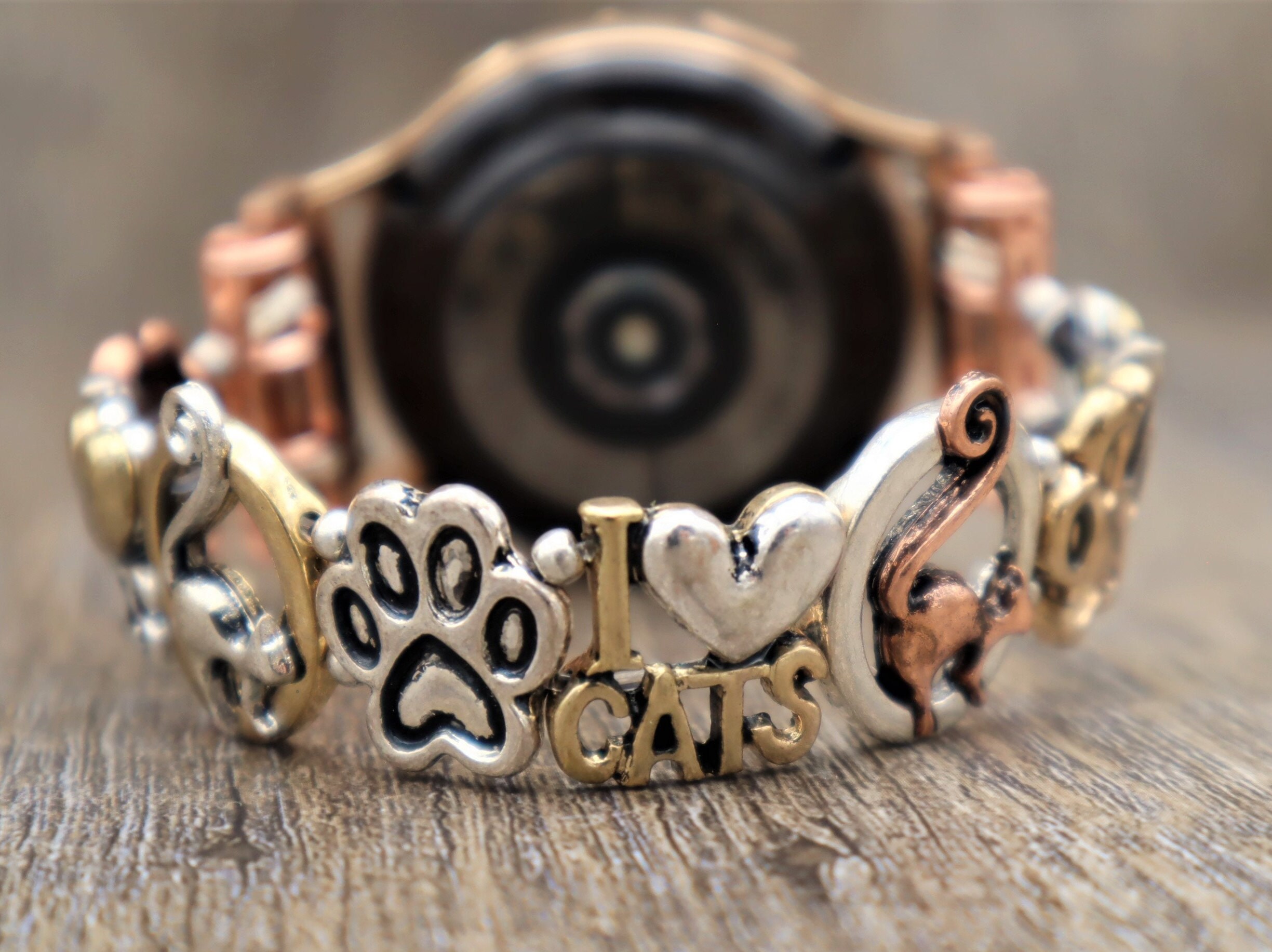 Handmade Three Colors Best Friend Cat Apple Samsung Fitbit Watchband ...