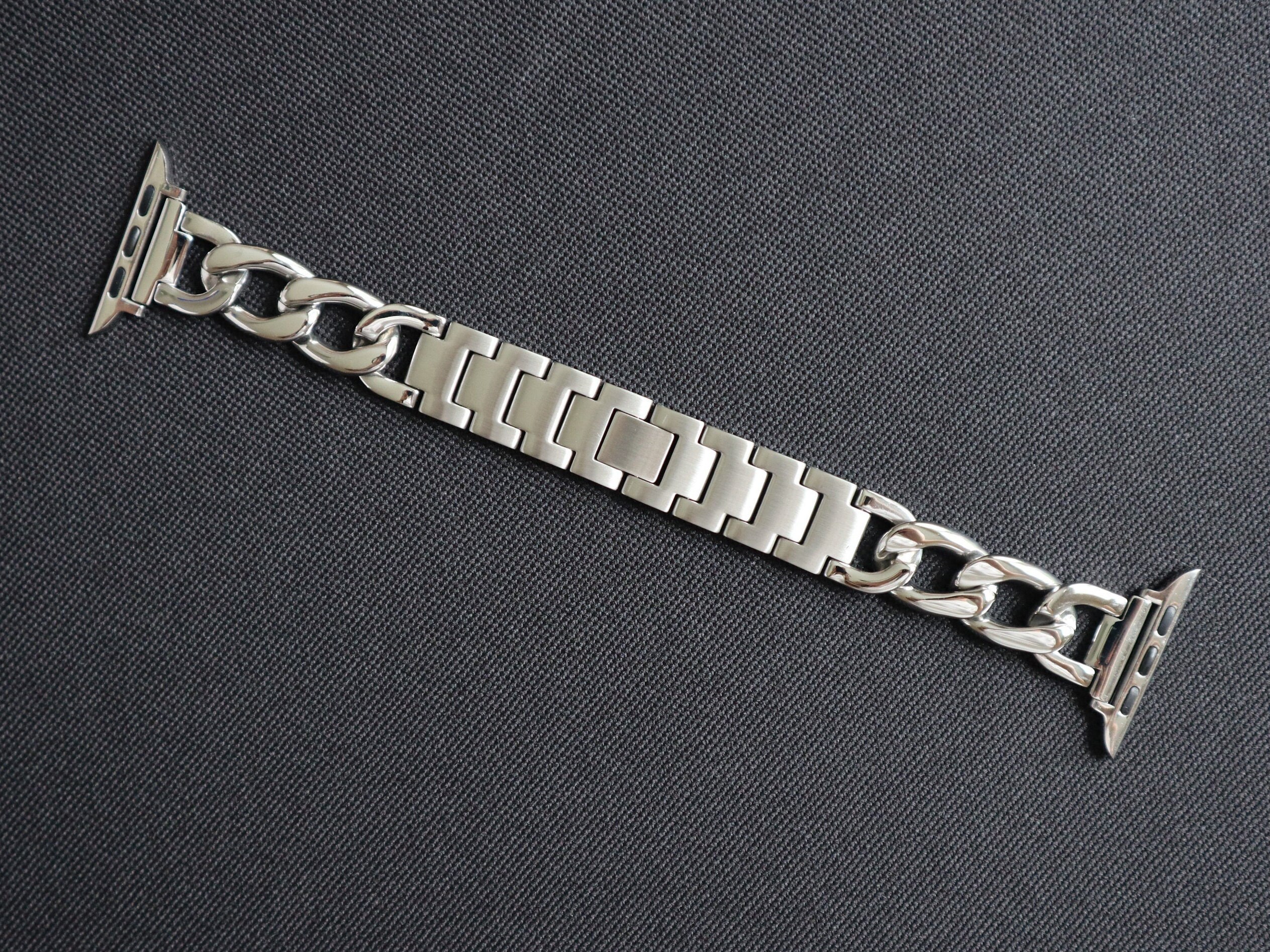 Stainless Steel Chunky Chain Apple Watchband, Custom Size Watchband for ...