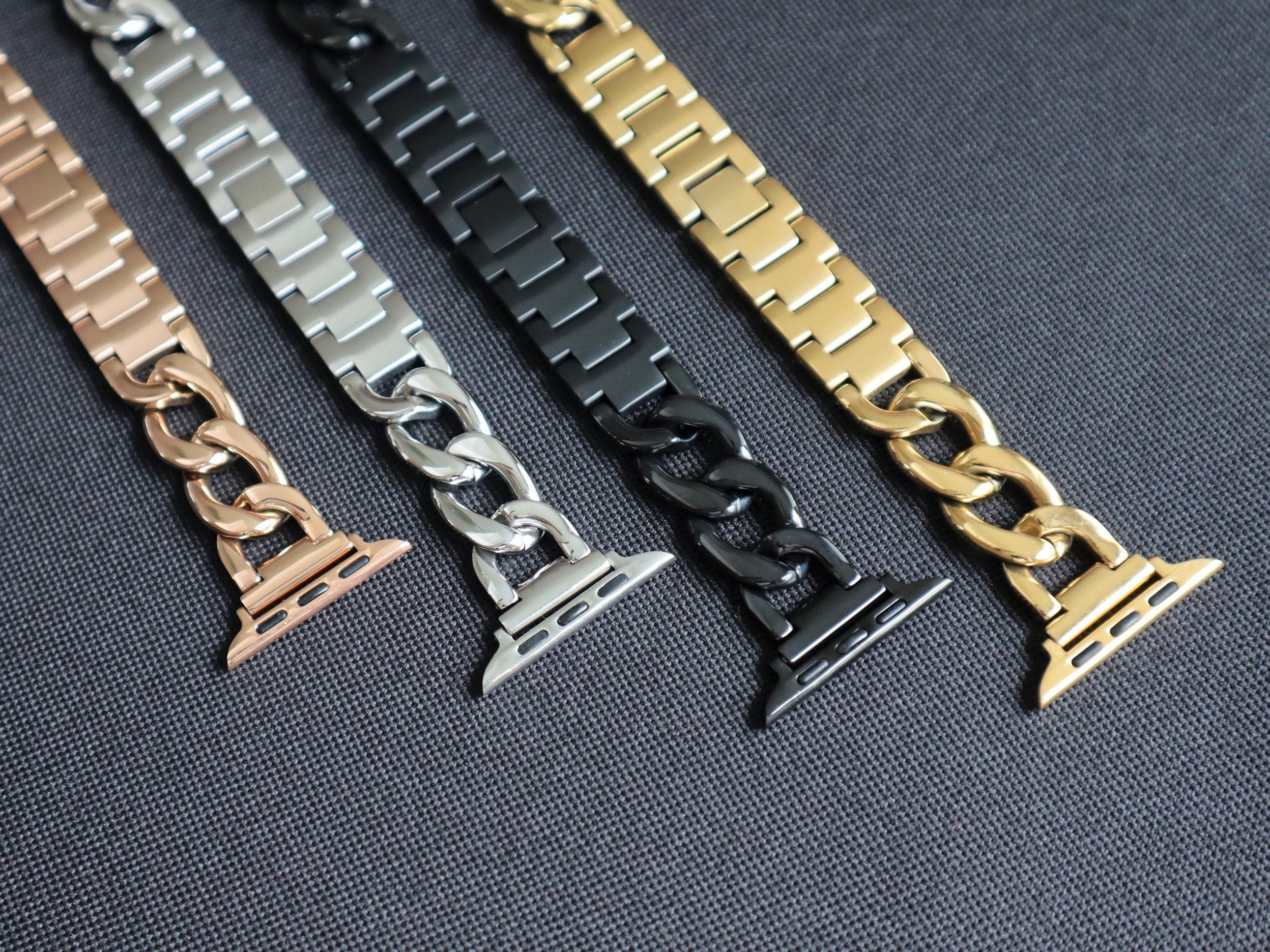 Stainless Steel Chunky Chain Apple Watchband, Custom Size Watchband for ...