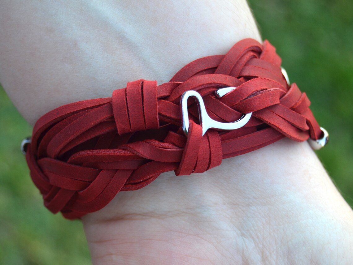 Handmade Braided Genuine Leather Watchband With Charms Wrap Band for ...