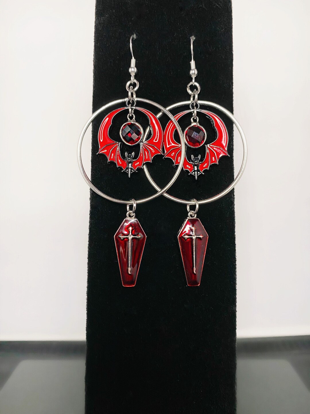 Bela Lugosi’s Coffin: Red With Black Bat and Coffin With Cross Creature ...