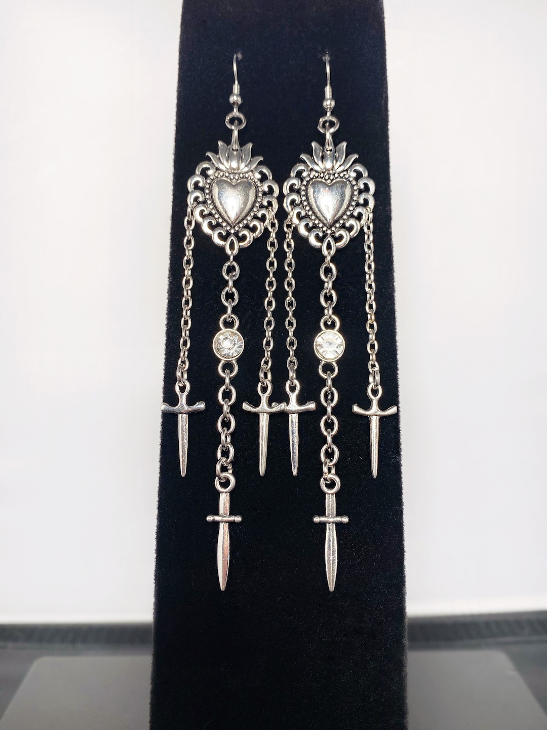 Vampire Heart: Sword Dagger, Sacred Flame Heart, Chains and Rhinestones ...