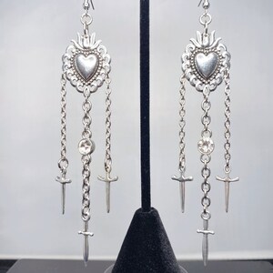 Vampire Heart: Sword Dagger, Sacred Flame Heart, Chains and Rhinestones ...