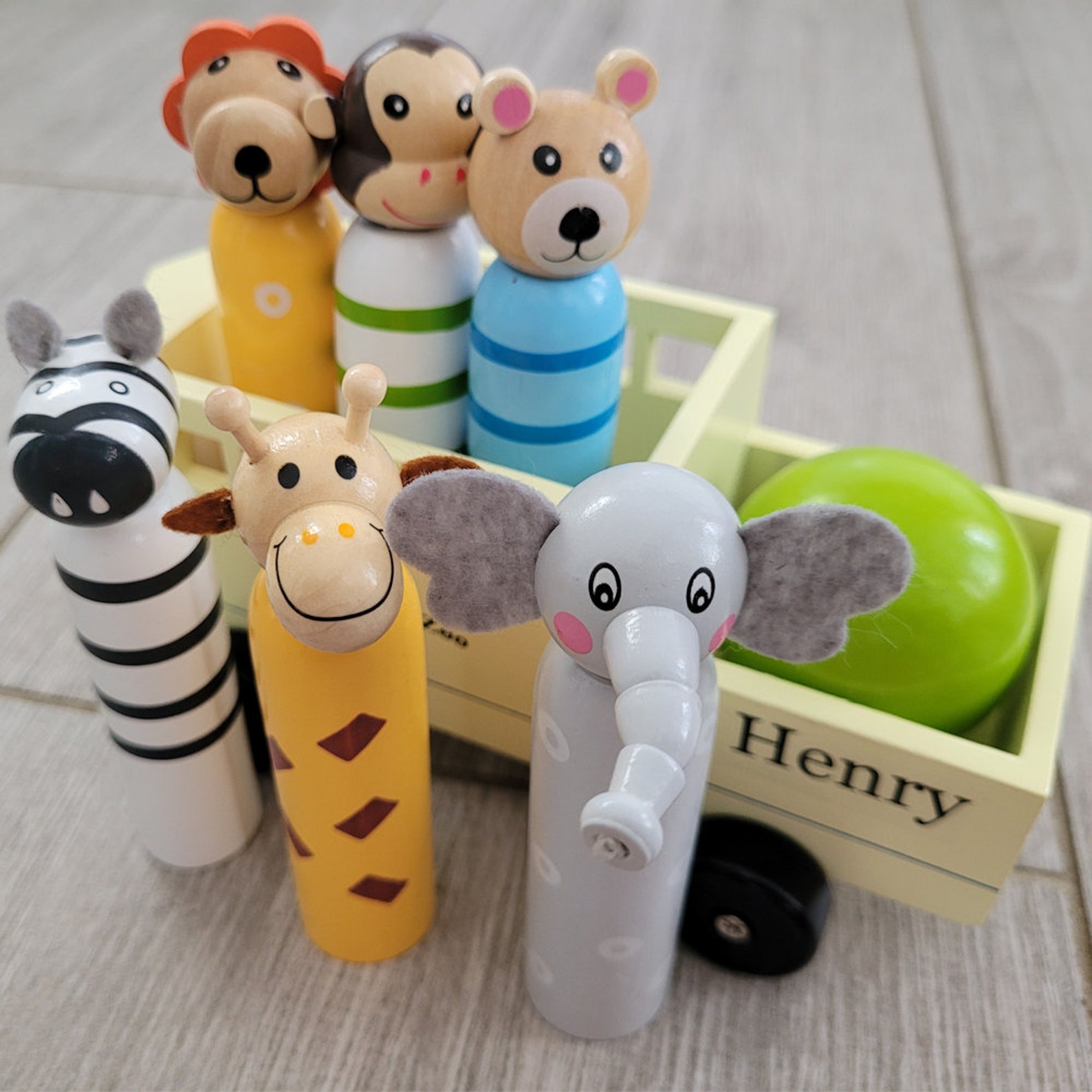 Personalised Cute Zoo Animal Bowling Car - Etsy