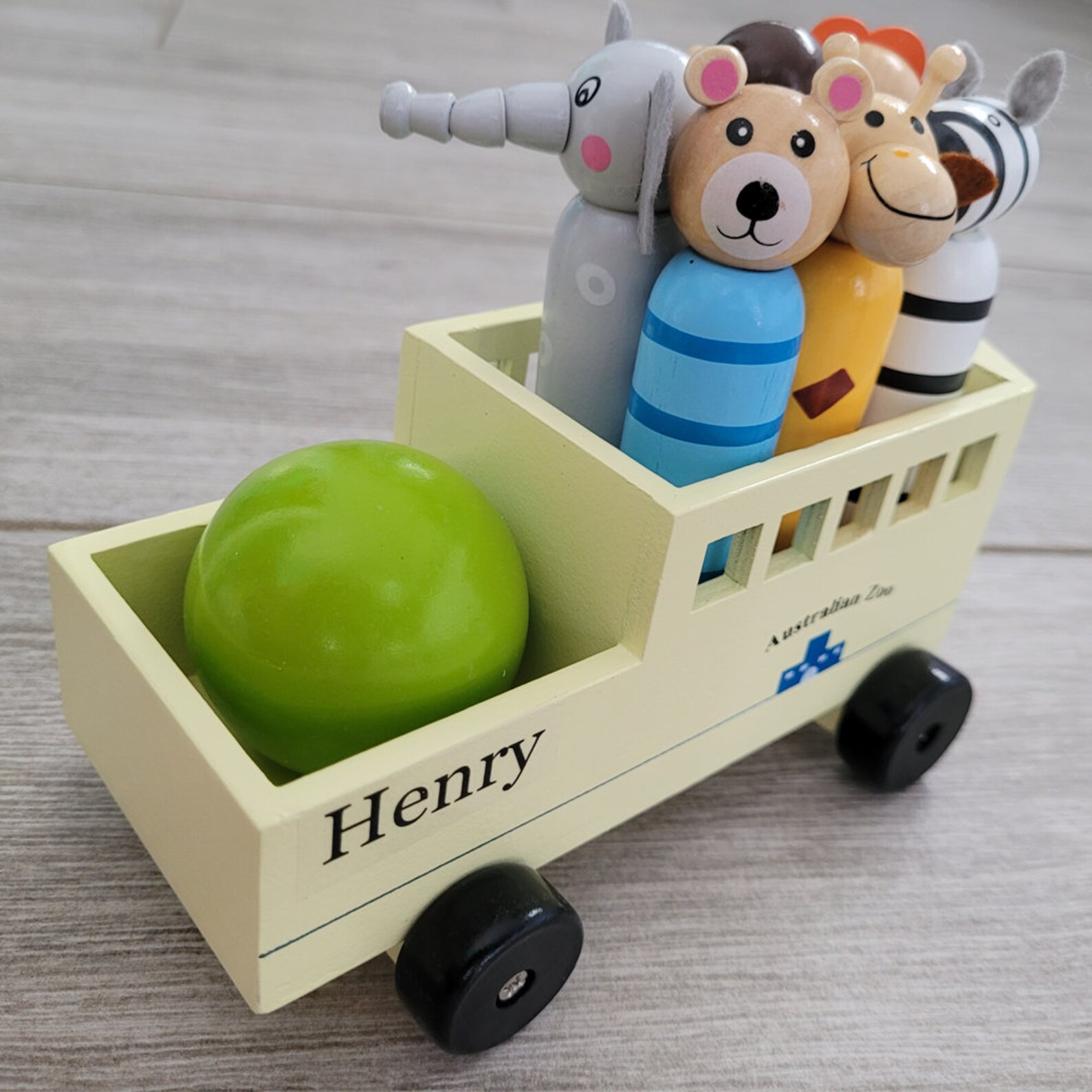 Personalised Cute Zoo Animal Bowling Car - Etsy