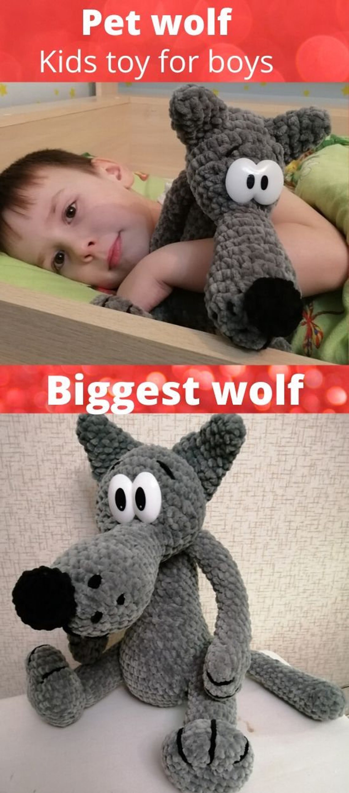 Pet wolf Cool toys for kids Biggest wolf Toddler girl toys | Etsy