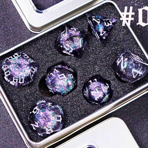 Red Blue Dragonborn Character Liquid Core Dice Set for Rpg, Dungeons ...