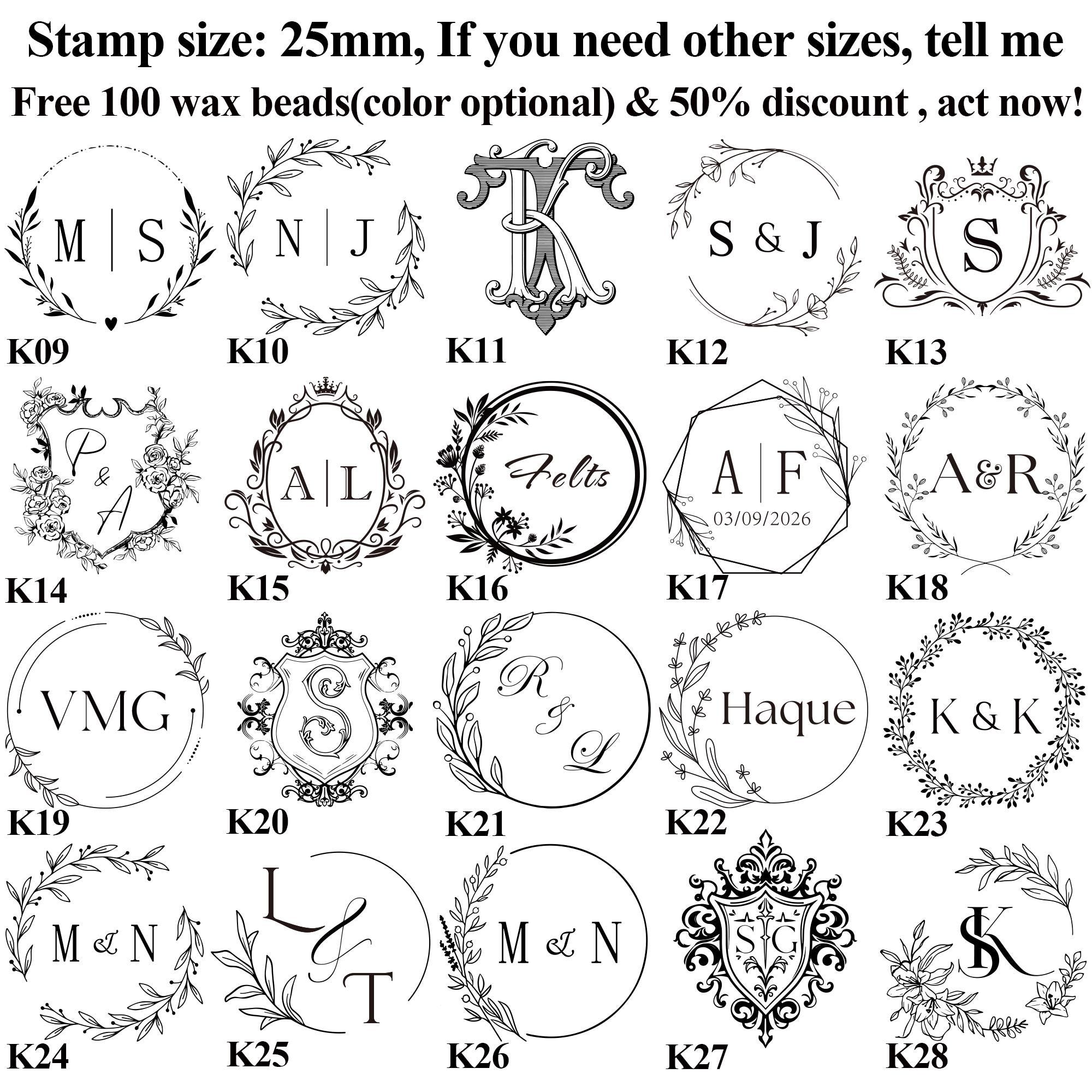 Custom Couples Wedding Wax Seal Stamp Kit – Personalized Wax Stamp for ...