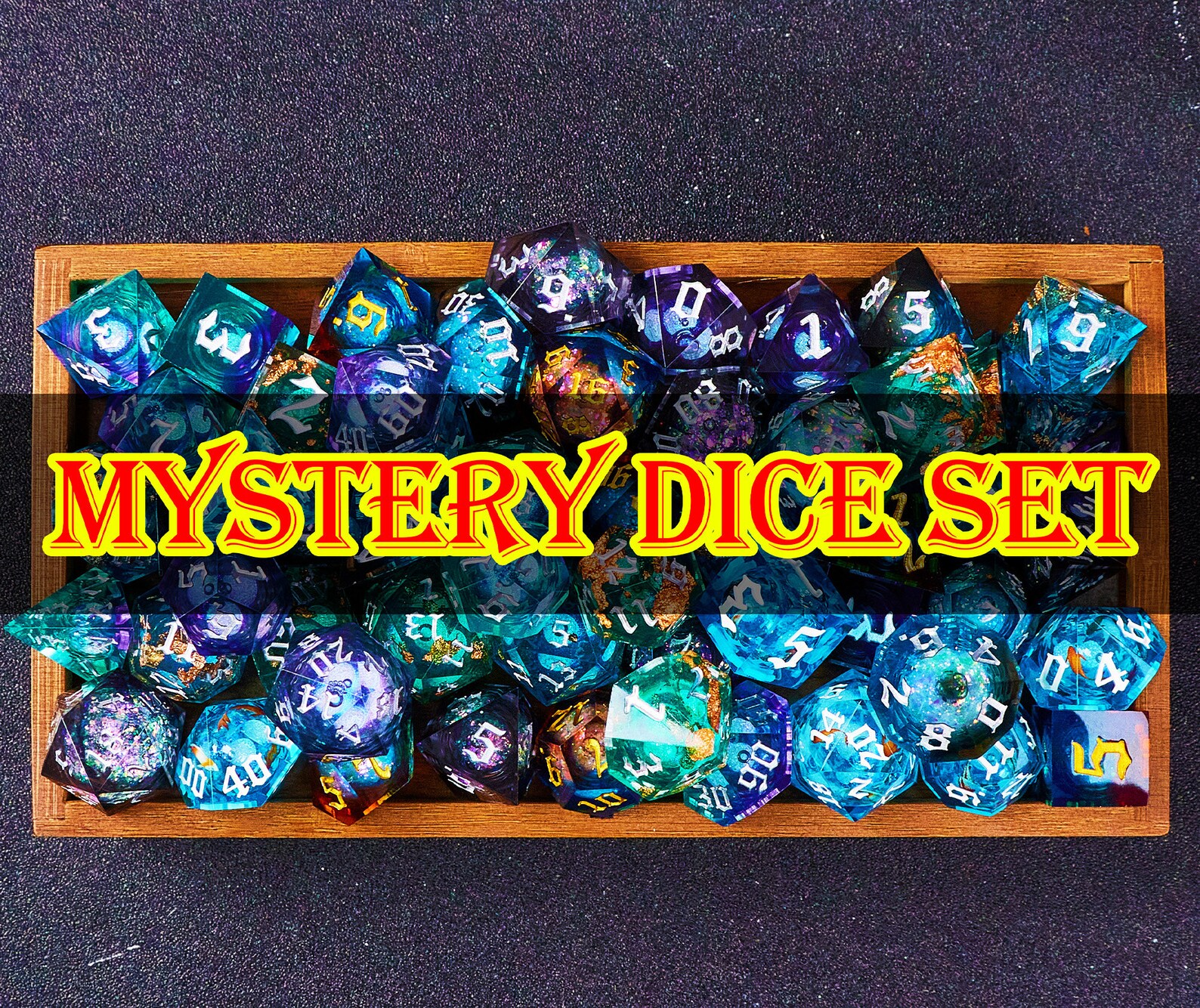 Mystery Liquid Core Dnd Dice Set for Role Playing Games, Random Resin ...