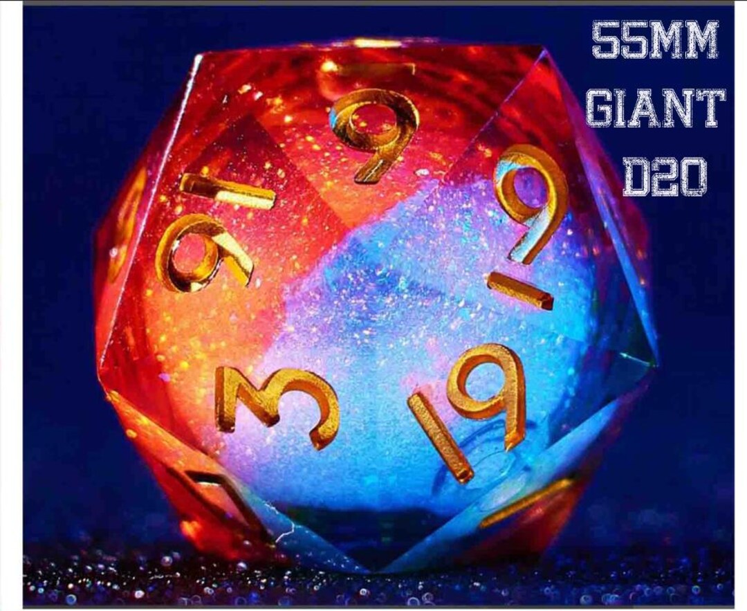 Demon's Blood Giant Liquid Core Dice D20, Gorgeous Chonk D20, Large Liquid Core D20 D&d Dice ...