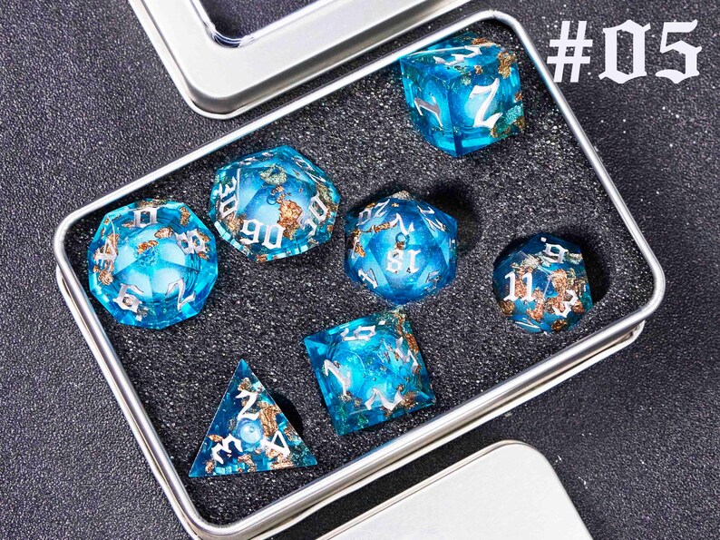 Liquid Core Dnd Dragons Eye Dice Set for Halloween Gift, Full Dice Set ...