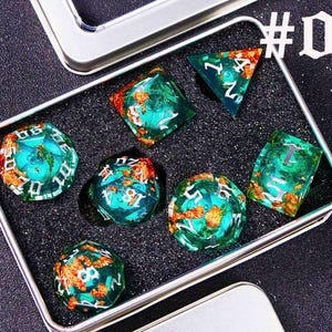 Red Blue Dragonborn Character Liquid Core Dice Set for Rpg, Dungeons ...