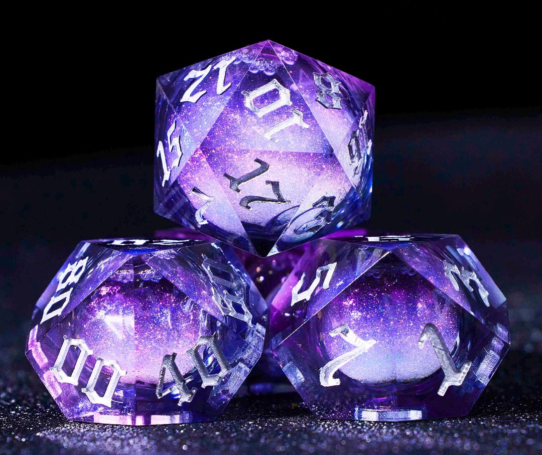 Hot Sale Gothic Starry Sky Liquid Core Dnd RPG Dice Set, Dice D20 ...
