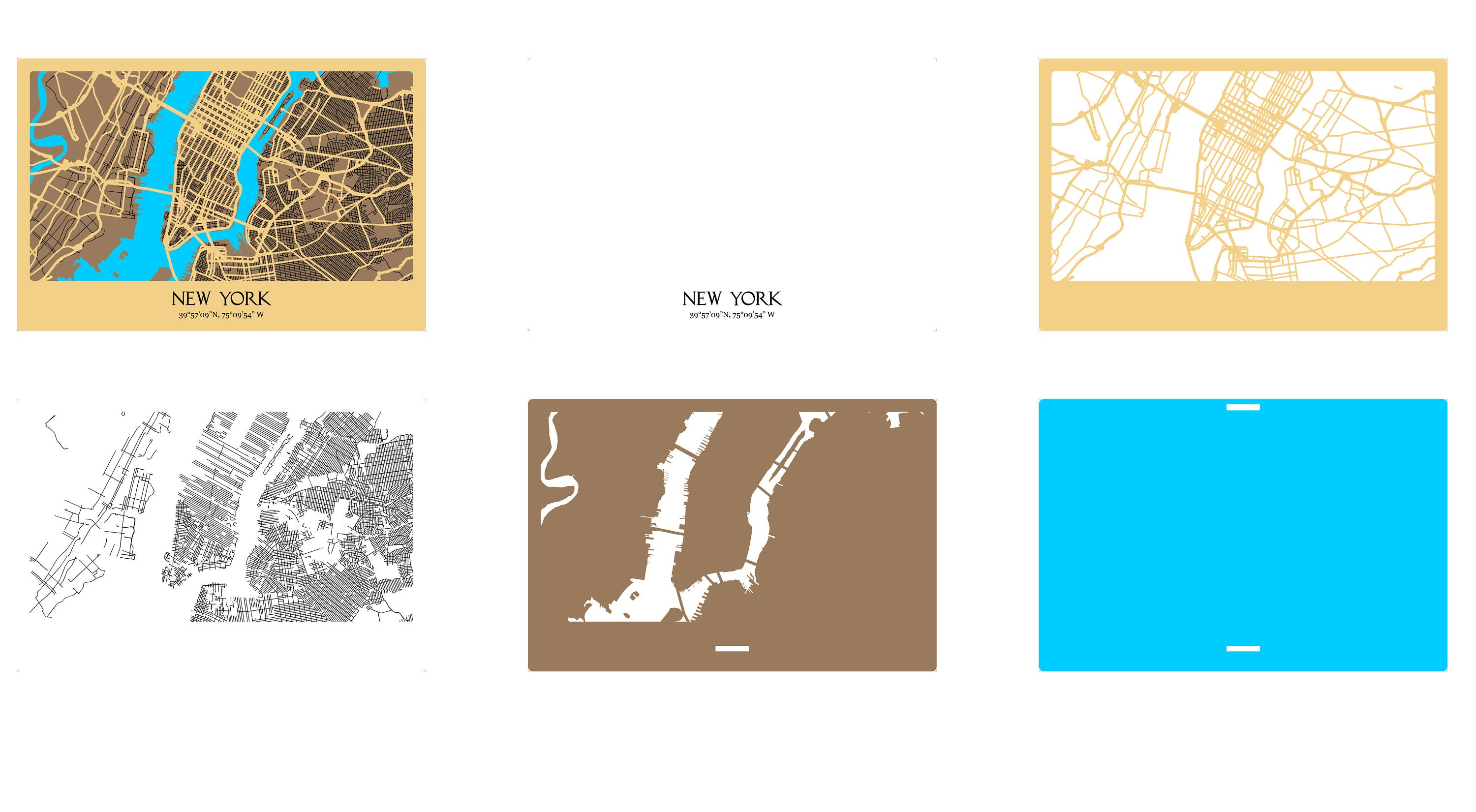 3D Laser Cut Map of New York Multi Layer Street Map Decor Laser Cut ...