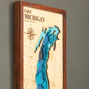 Lake Michigan Cutting Files, PDF, AI, SVG - Wood Multilayer Laser Cut ...
